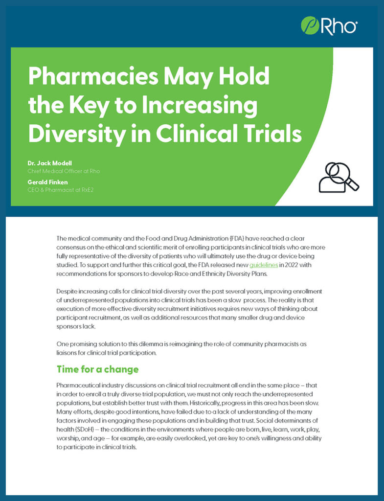 Pharmacies May Hold the Key to Increasing Diversity in Clinical Trials | Rho